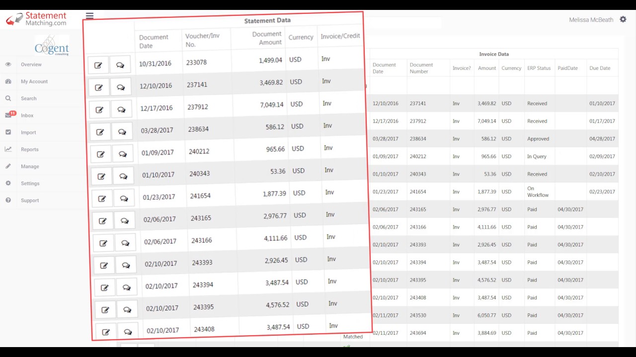 Automated Statement Reconciliation using Excel Template