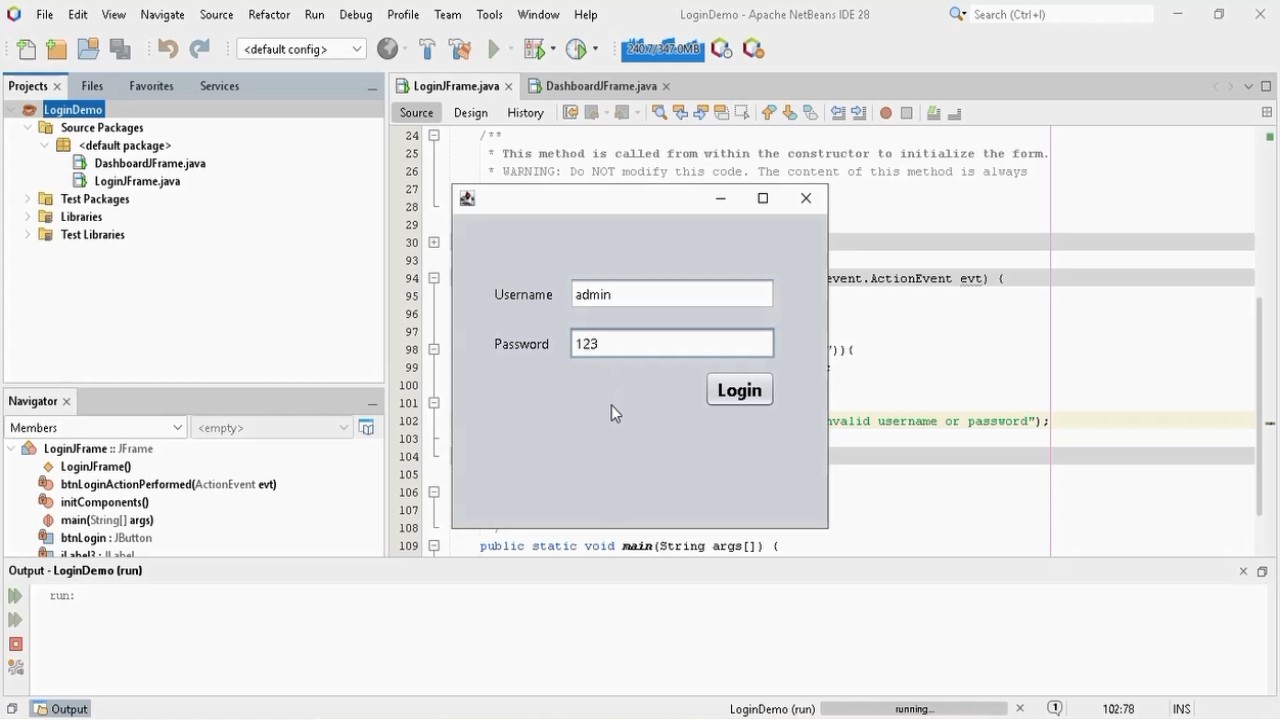 How to Create Simple Login Form Using Java Netbeans | Netbeans Java Tutorial