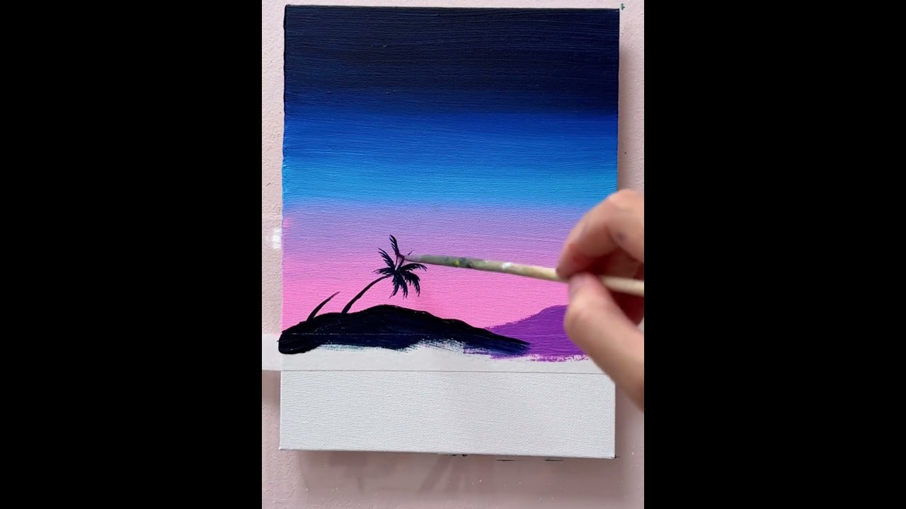 Easy Landscape Painting #howtopaint #painting #acrylicpainting #paintingtutorial #landscapepainting