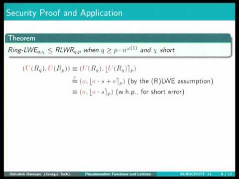 Pseudorandom Functions and Lattices.