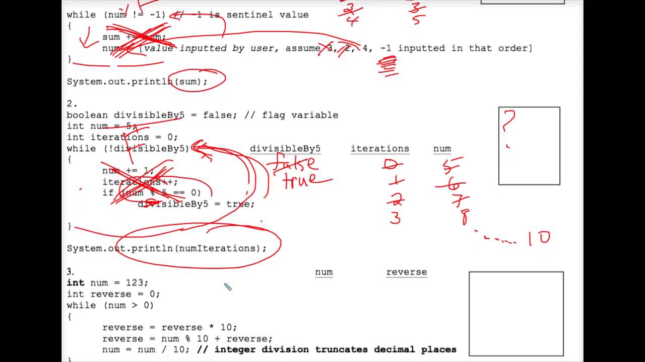 Java While Loop Worksheet #5
