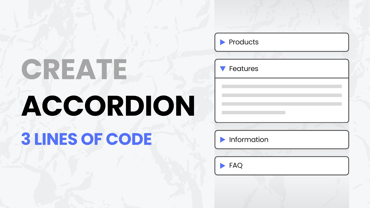 Create Accordion With Just 3 LINES Of Code (No Libraries Needed)
