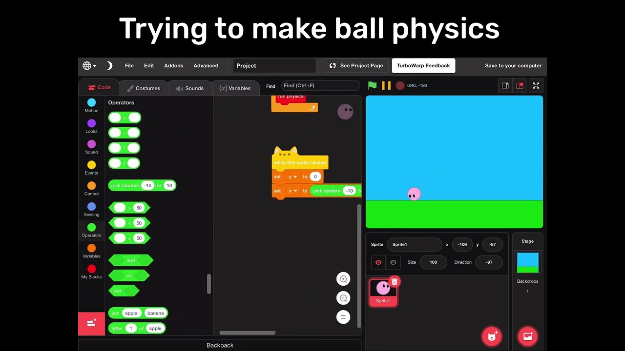 Ball Physics in Scratch Time-Lapse