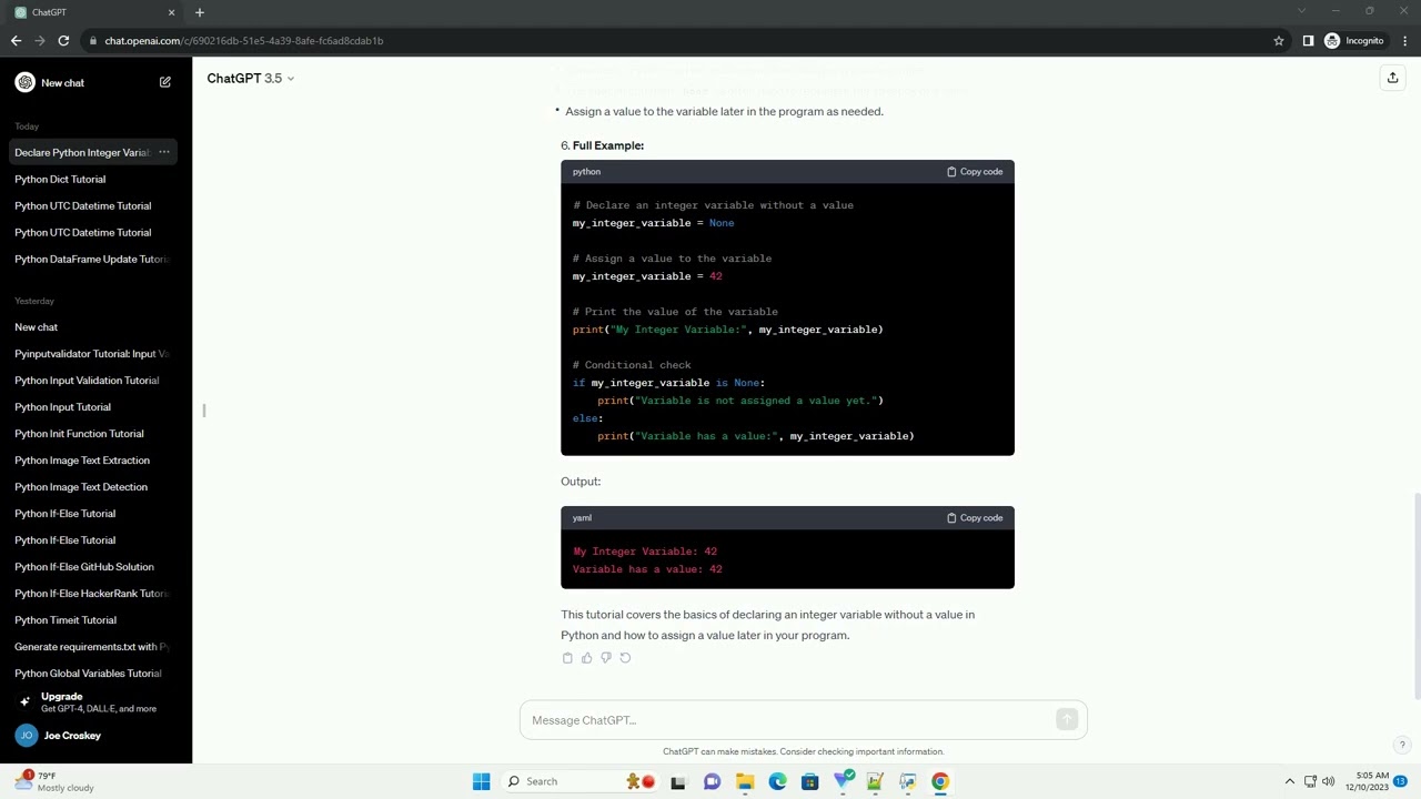 python declare int variable without value