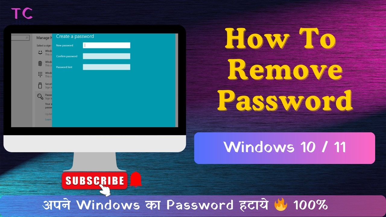How to Remove Windows Password Windows 10 / 11 | @TechCorner09