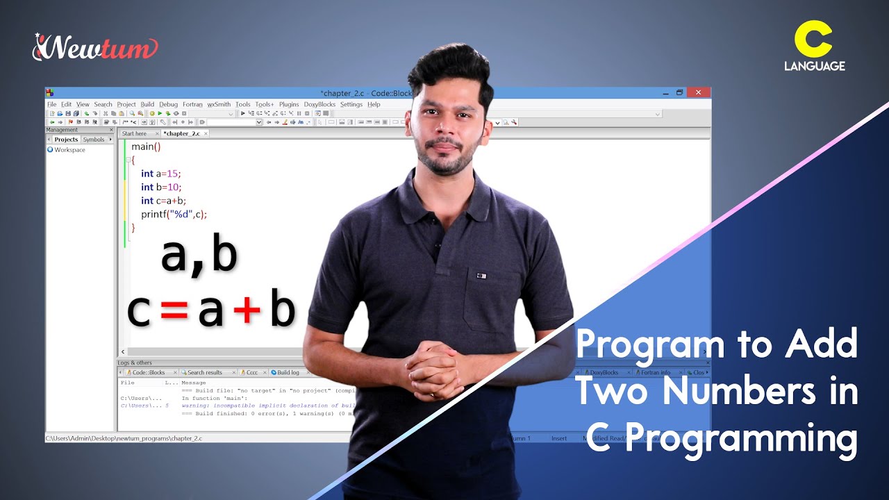 Addition of Two Numbers in C | Add Two Numbers in C | Sum of Two Numbers in C