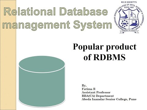 chapter 1 session 2 popular product of RDBMS