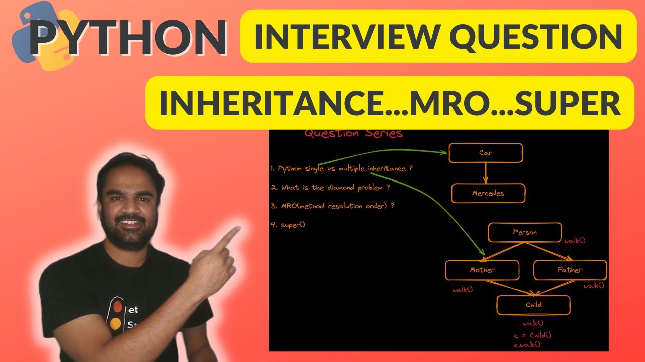 Python Interview Question | MRO | Multiple Inheritance | Super