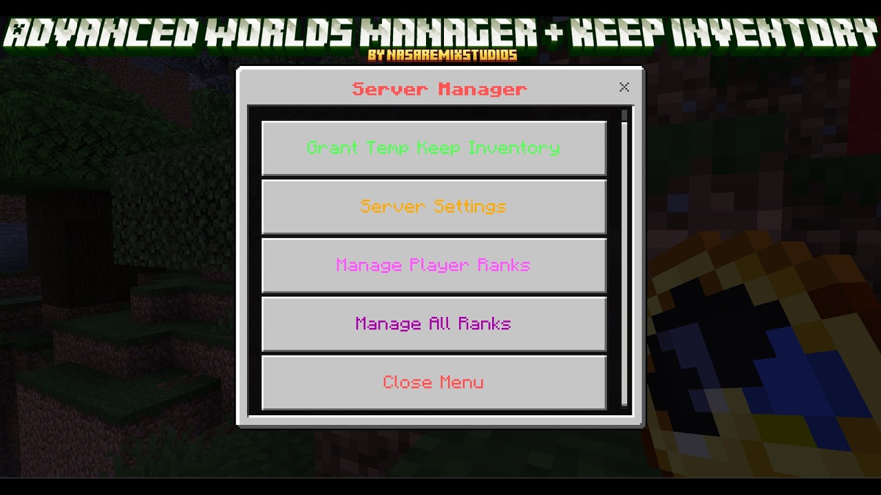 Advanced world manager  + keep inventory [ADDON]