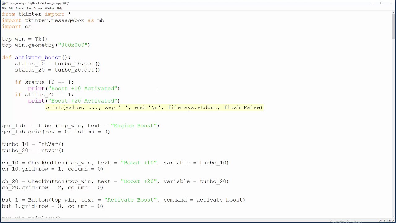 Python Tkinter - 12 - Checkbuttons Explained