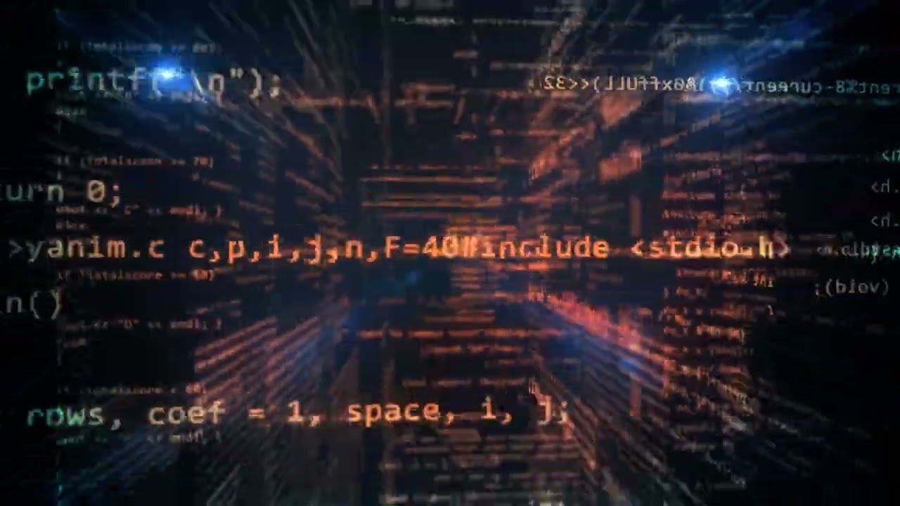 Glowing Abstract Programming Code Background on Dark Software or Script Development