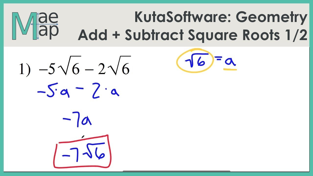 KutaSoftware: Geometry- Adding And Subtracting Square Roots Part 1