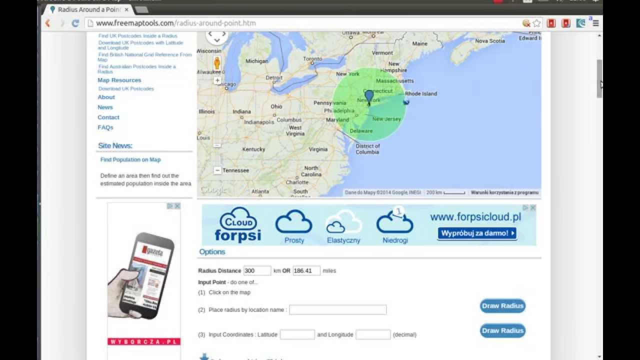 Radius Around Point Map - How to make in Google Maps