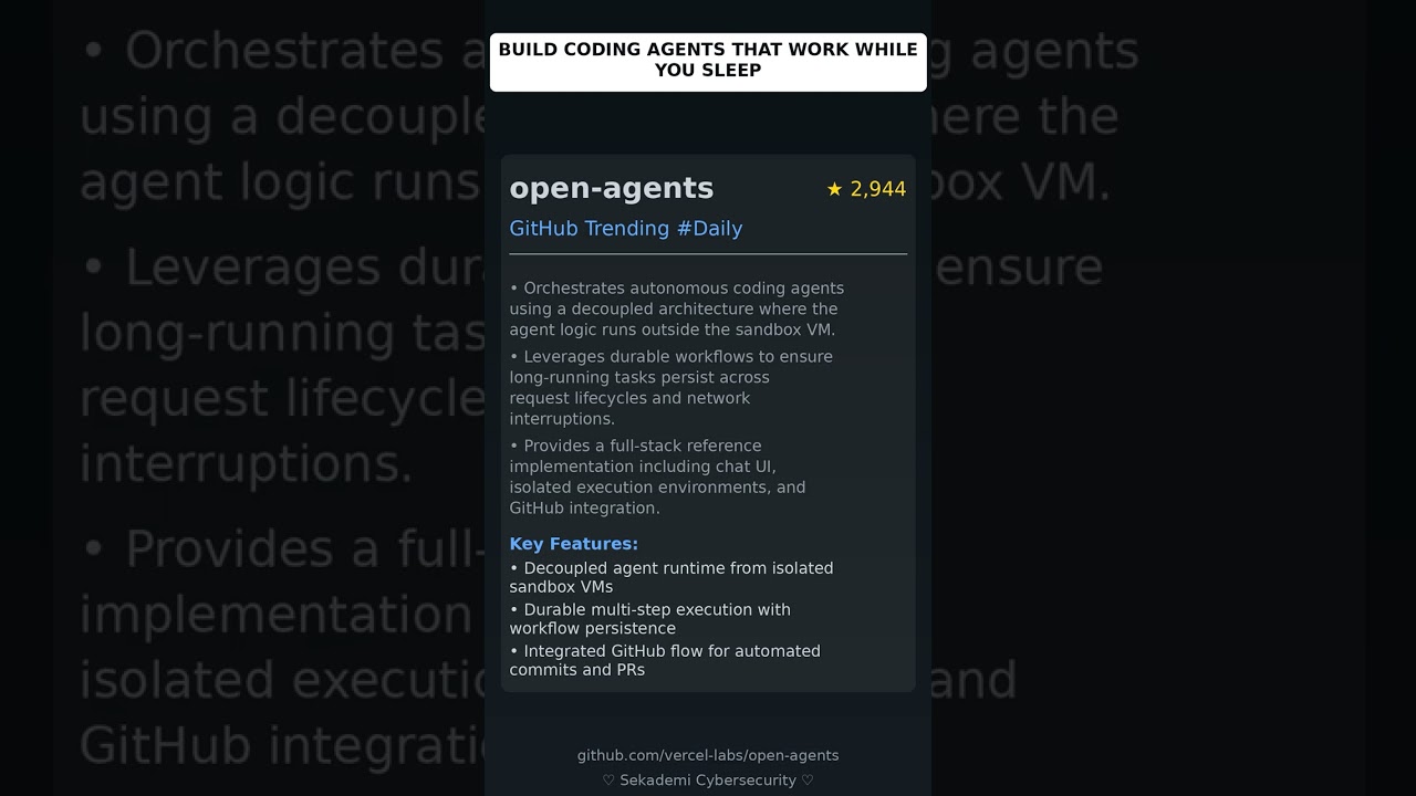 GitHub Trending Repositories: vercel-labs/open-agents 🇬🇧