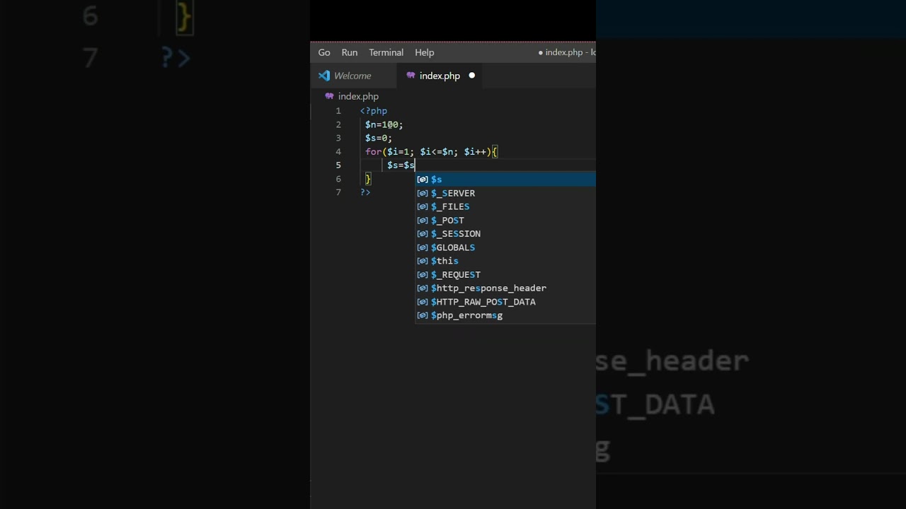 Print 1 to 100 sum 1 minute  in PHP. #php #design #development #css #html #html5 #reels #viral  .