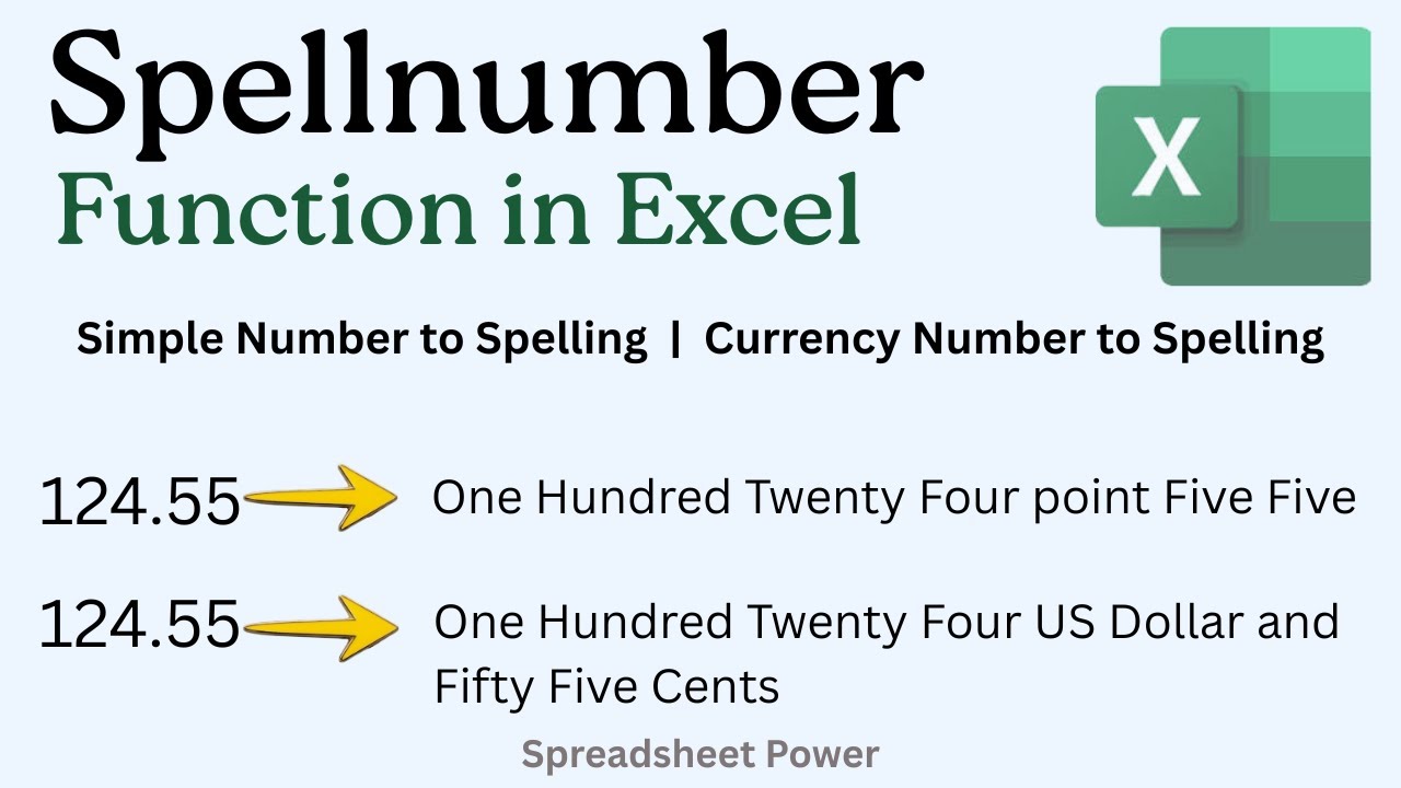 Spellnumber Function in Excel (Simple & Currency Format)