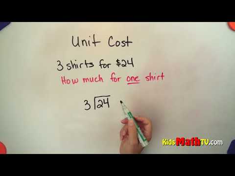 Teach students about unit cost of items video, 2nd to 6th grade