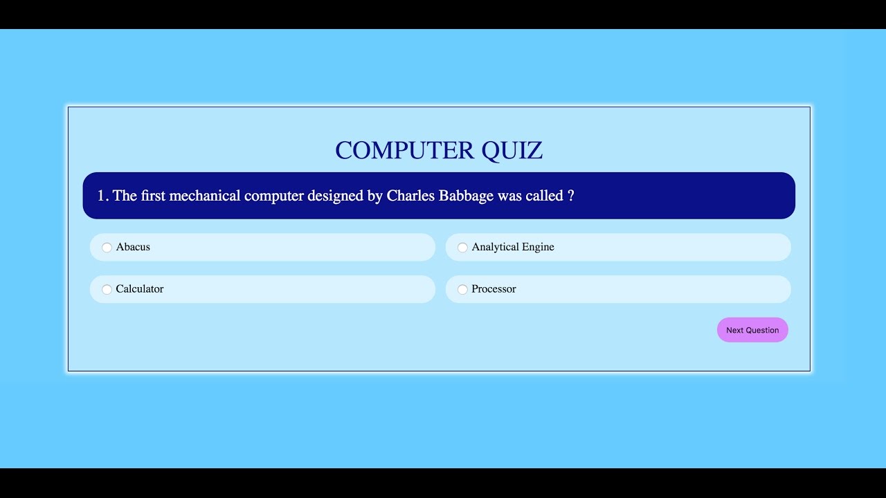 Quiz Application in JS - Part 2/2 | JavaScript Tutorials | Web Development Tutorials