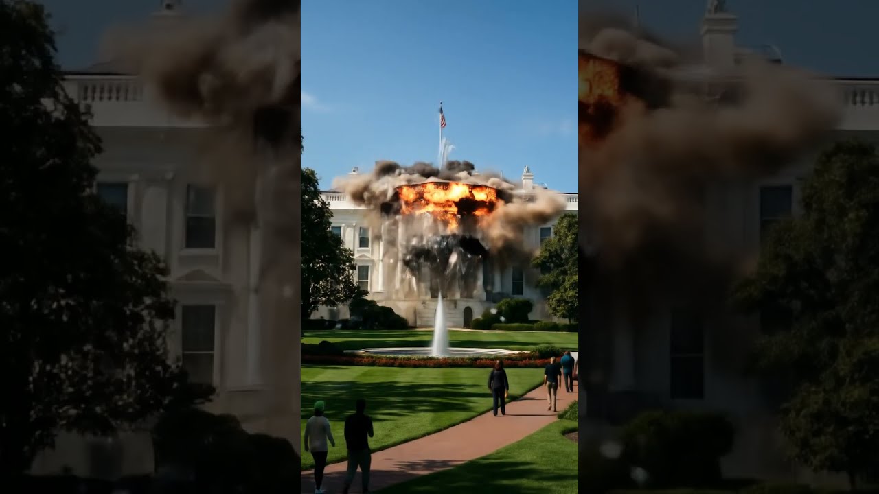 White House Explosion in Ultra-Realistic AI Animation | 8K Cinematic #BuildingCollapse #Action