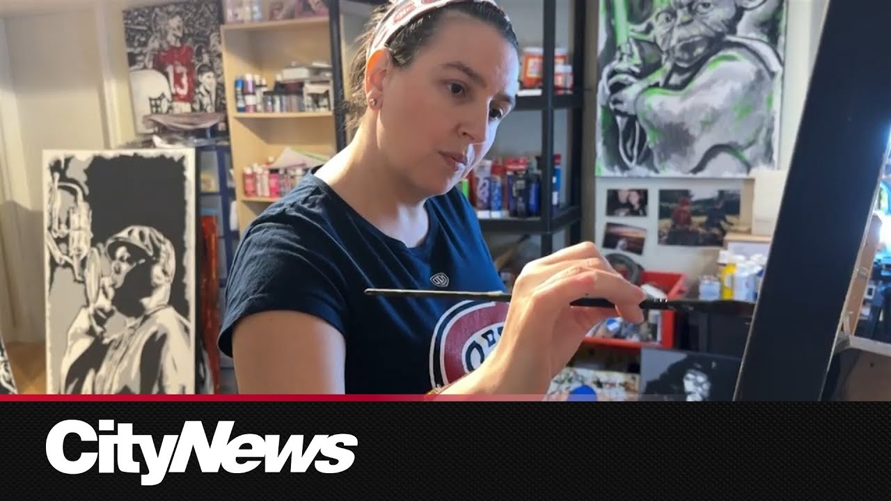 Montreal artist creates canvases inspired by Canadiens players