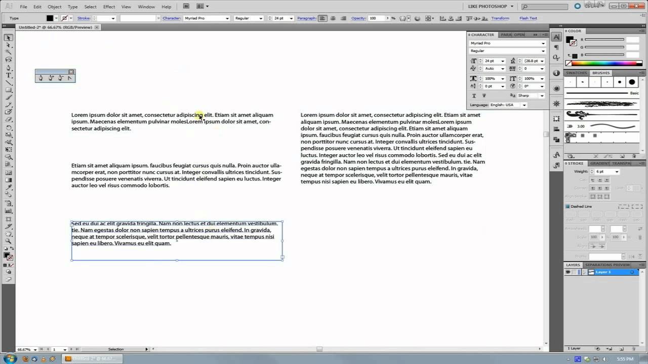 Illustrator Tutorial, Combining The Contents Of Text Objects
