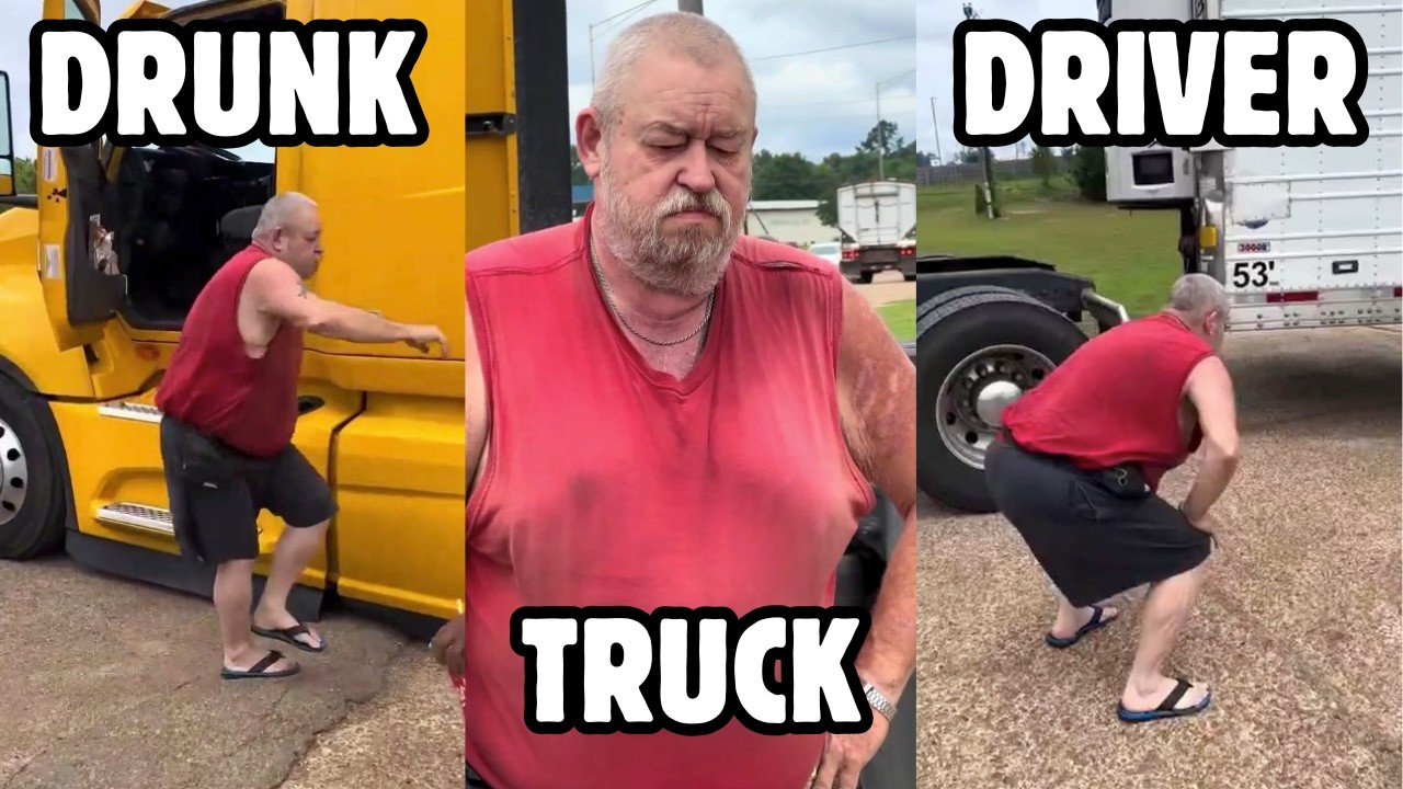 Drunk Truck Driver Drops His Trailer