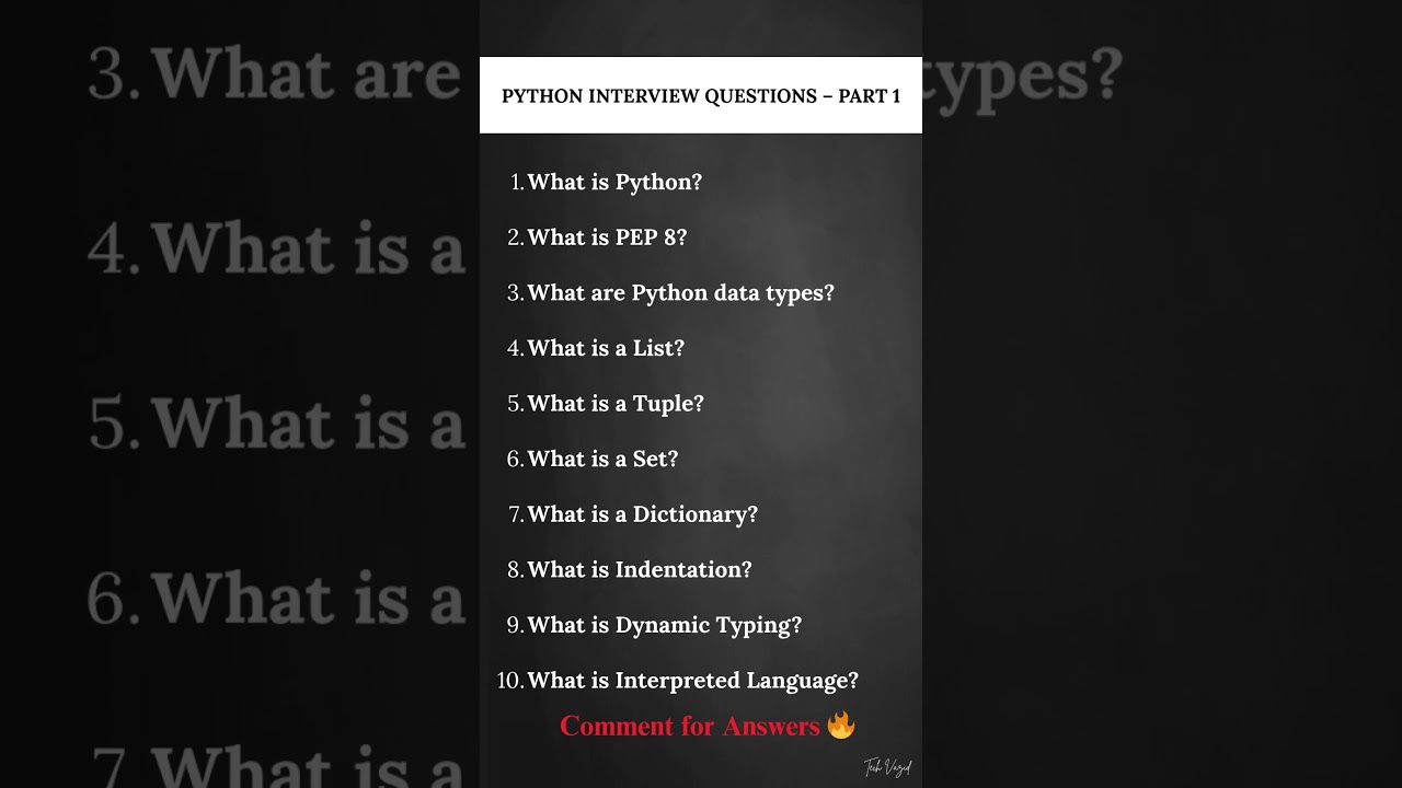 Python Interview Questions Part 1 (Basics 🚀)| PYTHON INTERVIEW QUESTIONS – PART 1