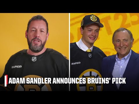 Adam Sandler announces Bruins' first round draft pick James Hagens | 2025 NHL Draft