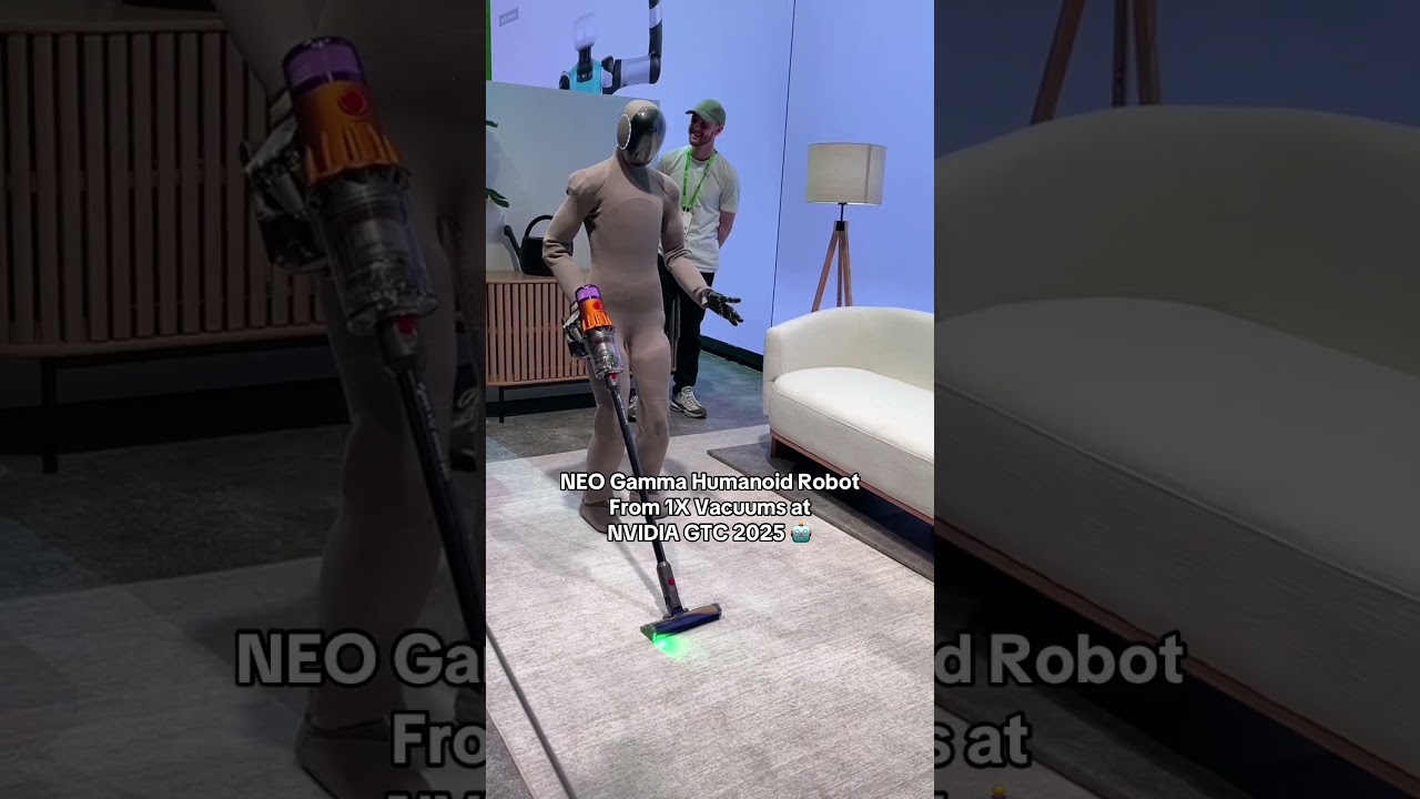 NEO Gamma Humanoid Robot Vacuums at Nvidia GTC 2025