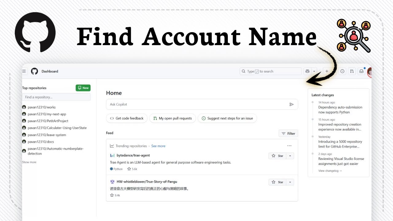 How to find my username in GitHub (View Profile Settings)