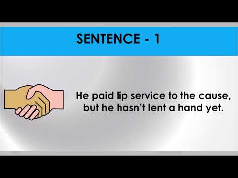 PAY LIP SERVICE # Idiom 78 # Meaning and five sentences # SSC Words