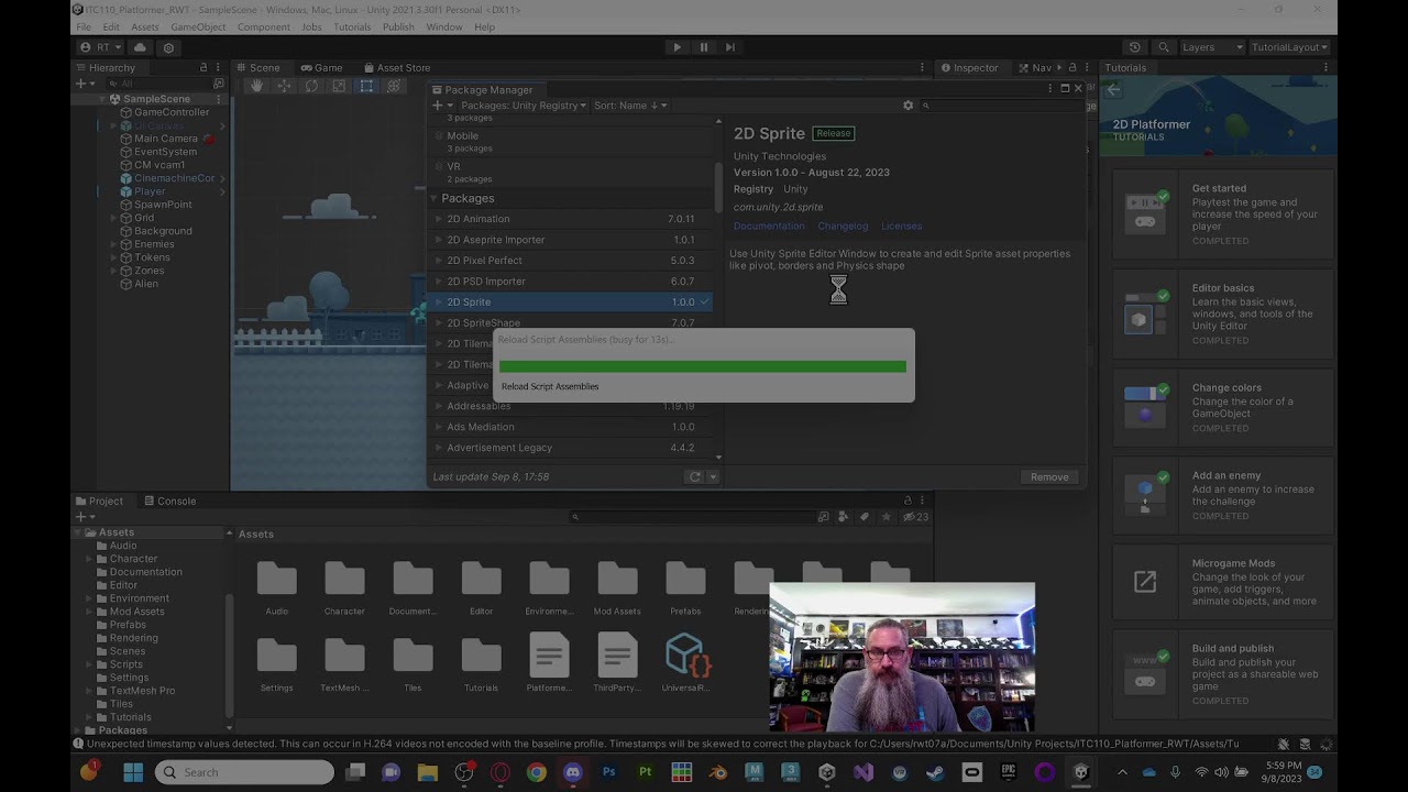 ITC 110 - Unity Platformer Microgame - Project Setup