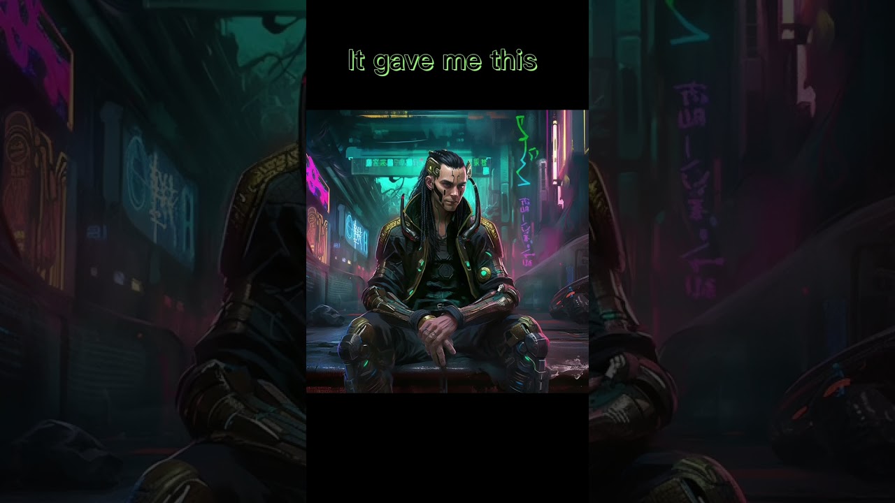AI GENERATED IMAGES: a CYBERPUNK variant of LOKI #marvel #AI #midjourney