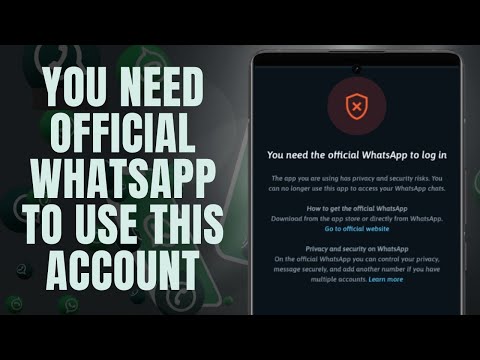 You Need Official WhatsApp To Use This Account problem solved 2024