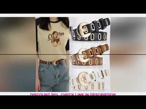 Maikun New Women Belt Adjustable Hole Grunge Punk Belts for Women Alloy Pin Buckle Leather Belt for