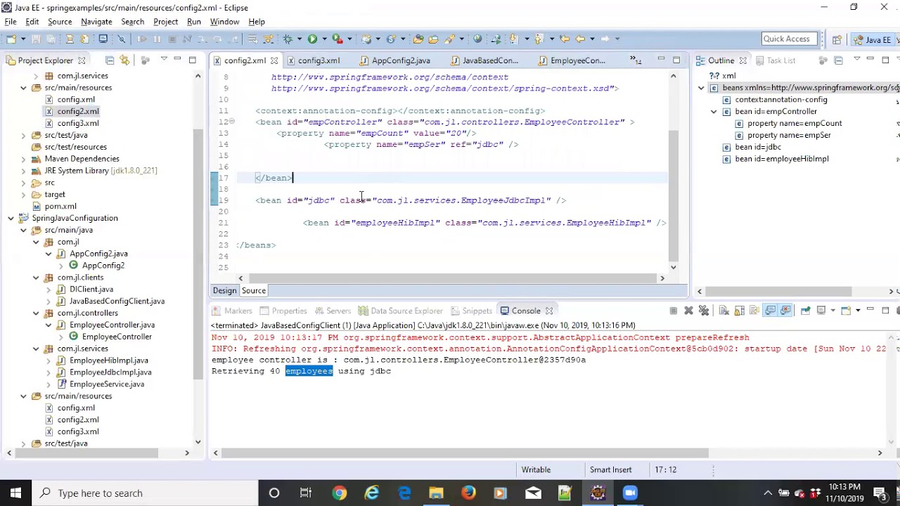 Spring java based dependency injection
