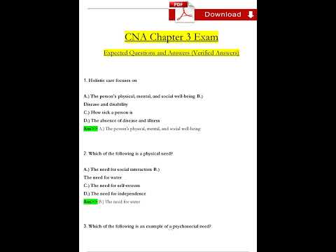 CNA Chapter 3 Exam Questions and Answers 2024 2025 Verified Answers