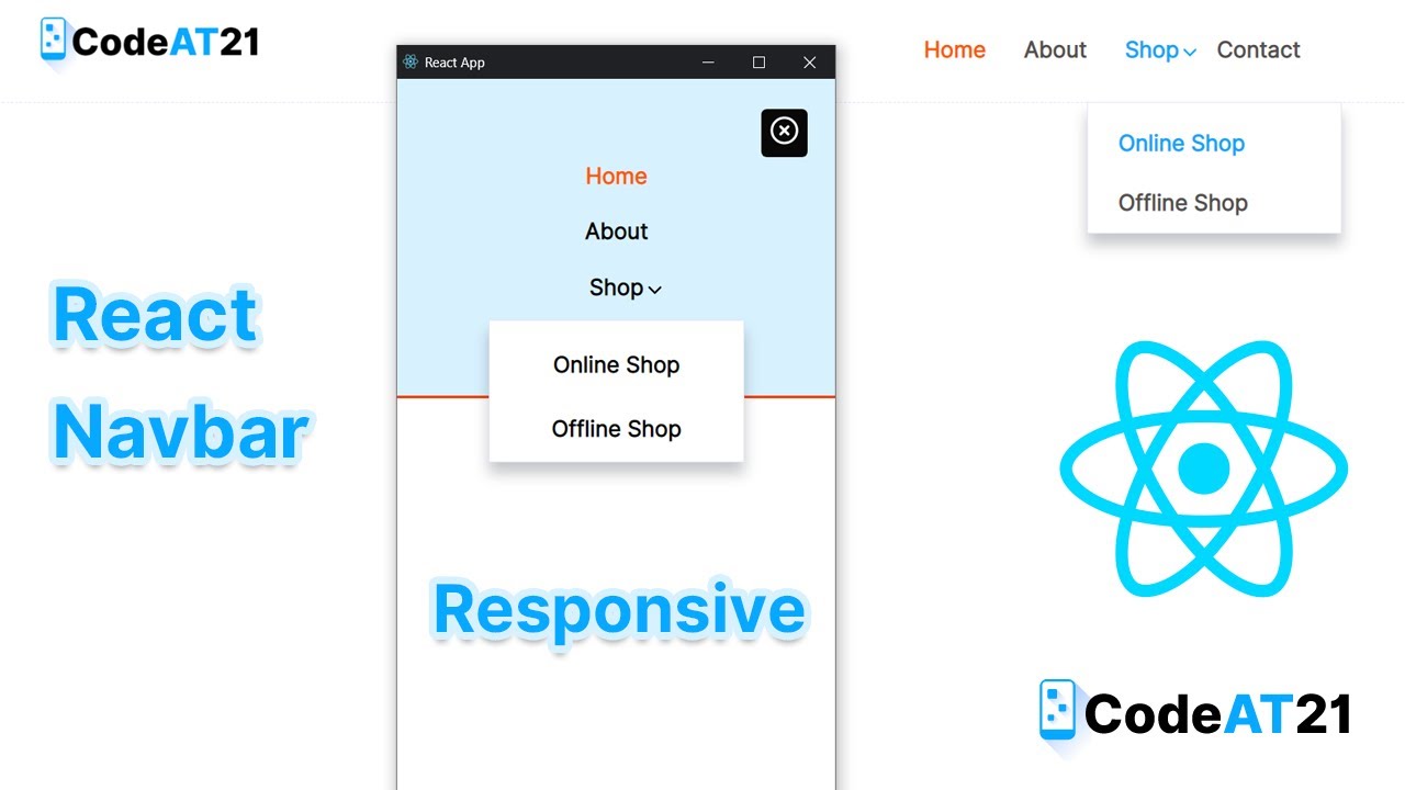 React Navbar Dropdown Menu Responsive | How to create  React Navbar Menu
