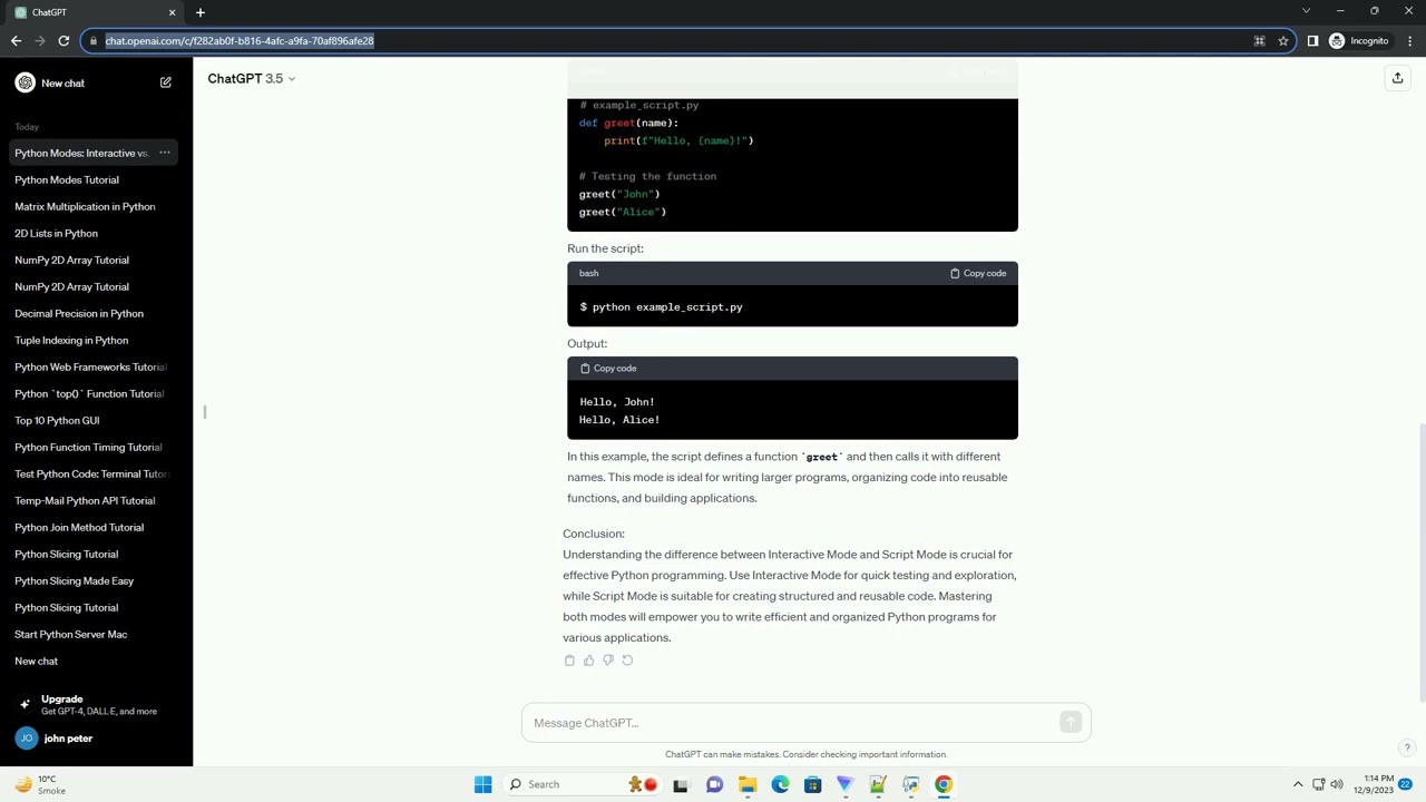 two modes of python