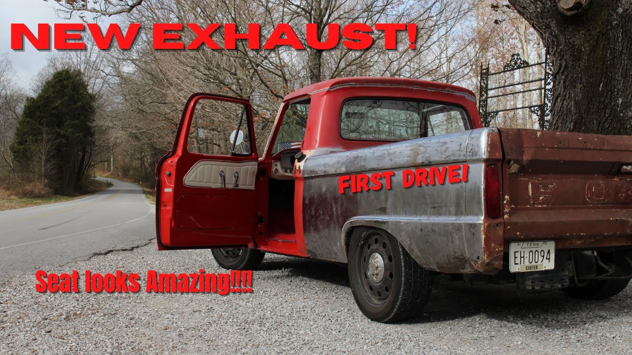 1966 F250 pt.6  New Exhaust! Seat is in!! First Drive!!!!
