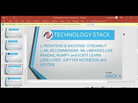 Strikers PPT Explaination of Music Recommendation HackX