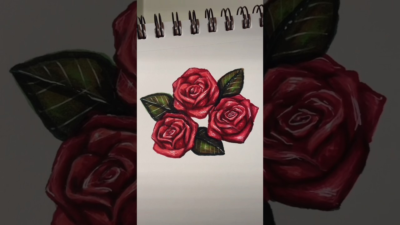 How to draw roses using hearts! 💕#drawingtutorial #drawingguide #roses #howtodraw #valentinesday