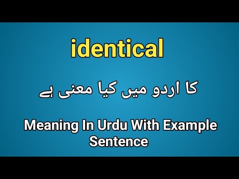 identical meaning in urdu/hindi | How to pronounce identical | identical in sentence