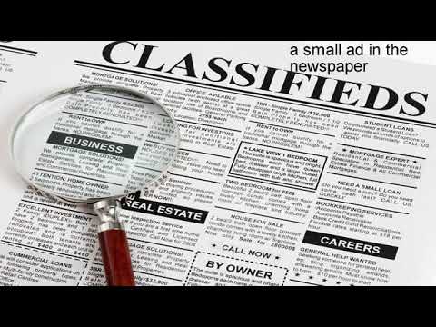 classified ad meaning | Vocabulary for Kids | Children's Dictionary | Learn English Vocabulary