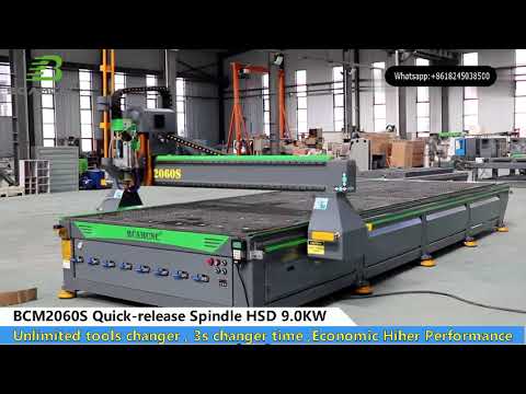 BCM2060S Quick release 9.0kw HSD spindle, 2000*6000mm size