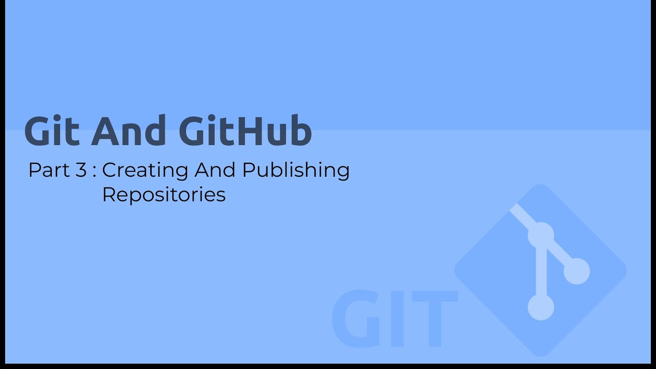 GIT AND GITHUB | Part 3 : Creating And Publishing Repositories