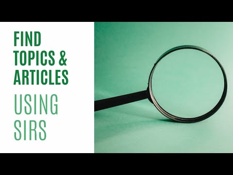 How to find your topic & articles in SIRS