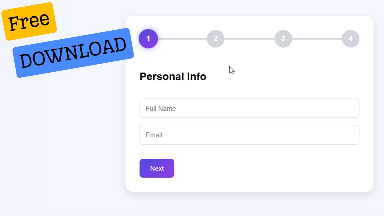 Multi-Step Form Tutorial: Free HTML CSS JS Source Code