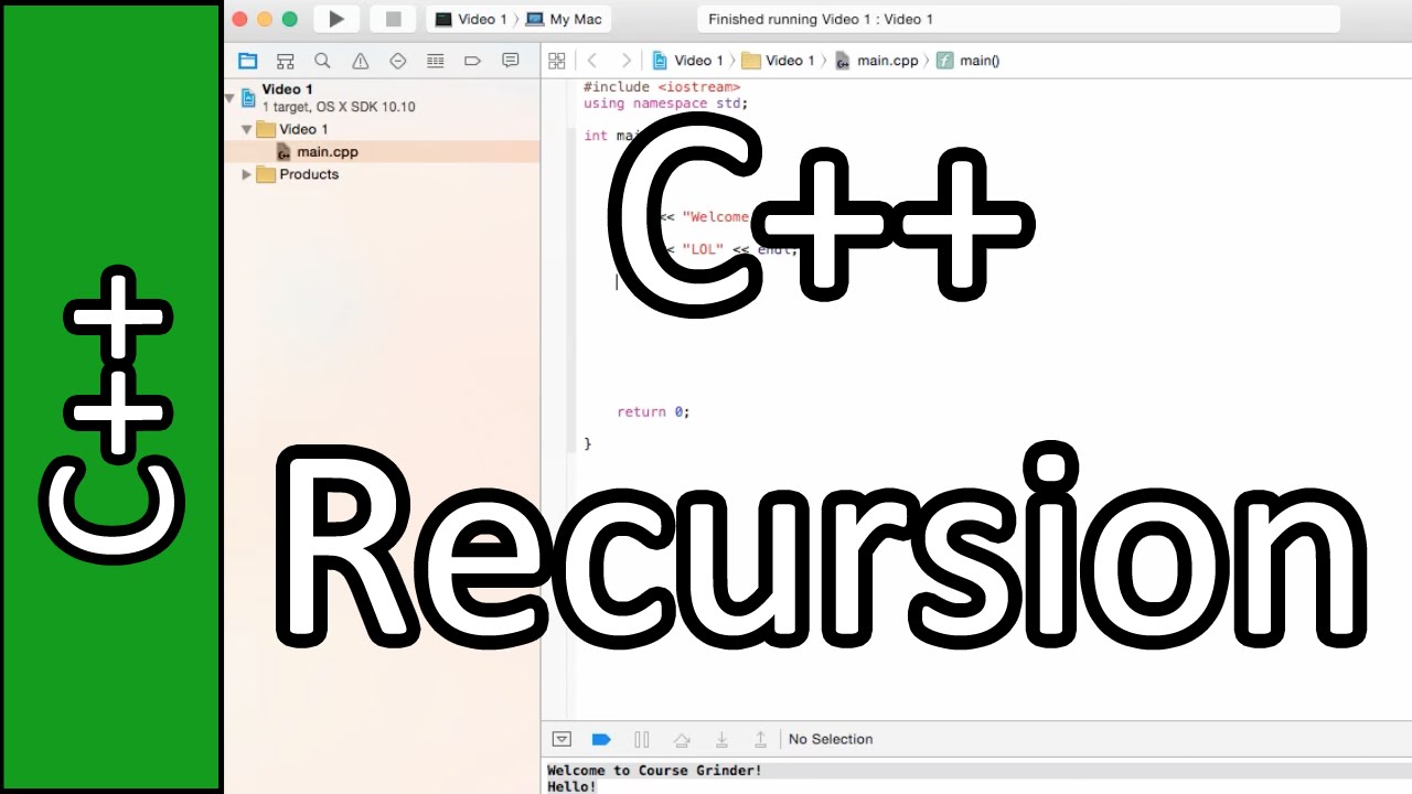 Recursion - C++ Programming Tutorial #36 (PC / Mac 2015)