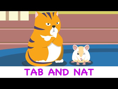 Tab and Nat (Short A) - 3 Letter Word Read-Along for Beginning Readers -